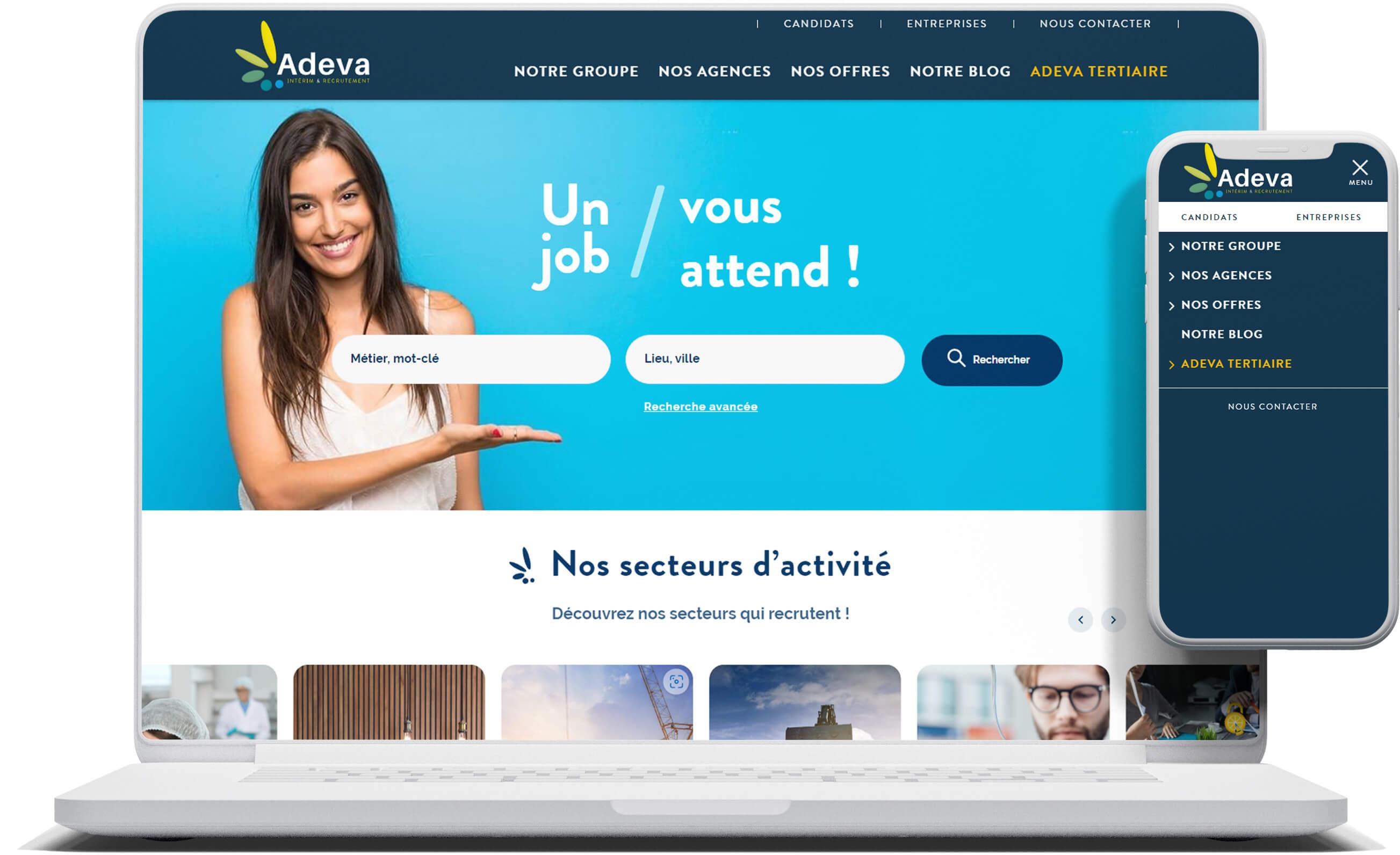 Conception du site web du groupe Adeva à Nantes (44)